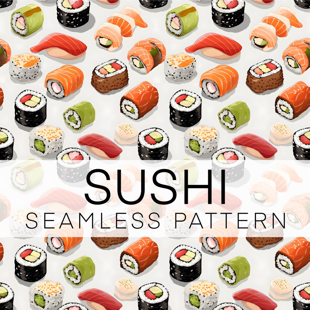 Seamless Pattern, Sushi Digital Paper, Food Wrap, Instant Download - Etsy