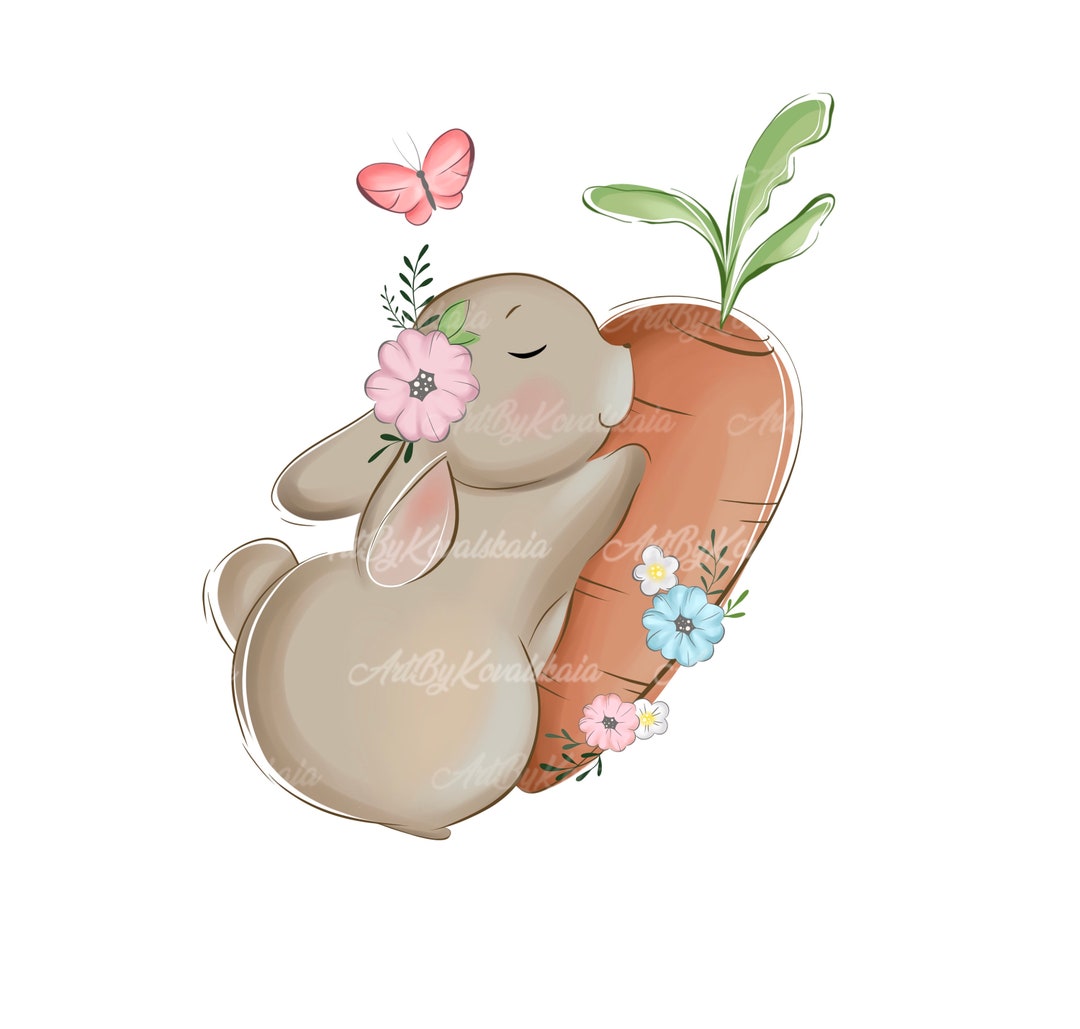 Bunny Clipart, Cute Bunny, Clipart, PNG, Rabbit, Digital Download - Etsy