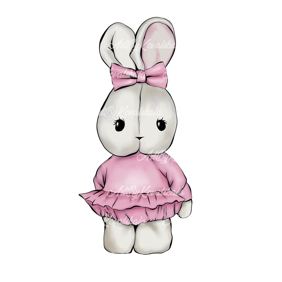 Bunny Clipart Cute Bunny Clipart PNG Rabbit Digital - Etsy