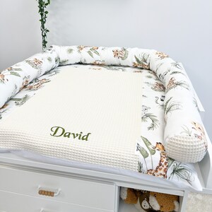 Changing Mat in Animal Safari Print, Baby Changing Table Topper, Long ...