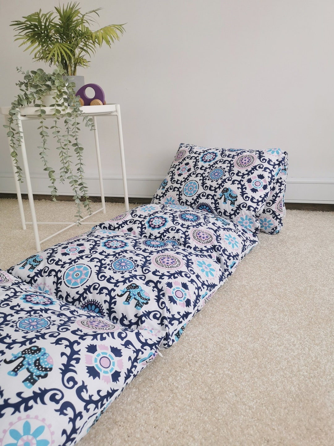 Kids Cotton Floor Lounger – Fun Play Mat & Pillow Bed for Sleepovers - Etsy