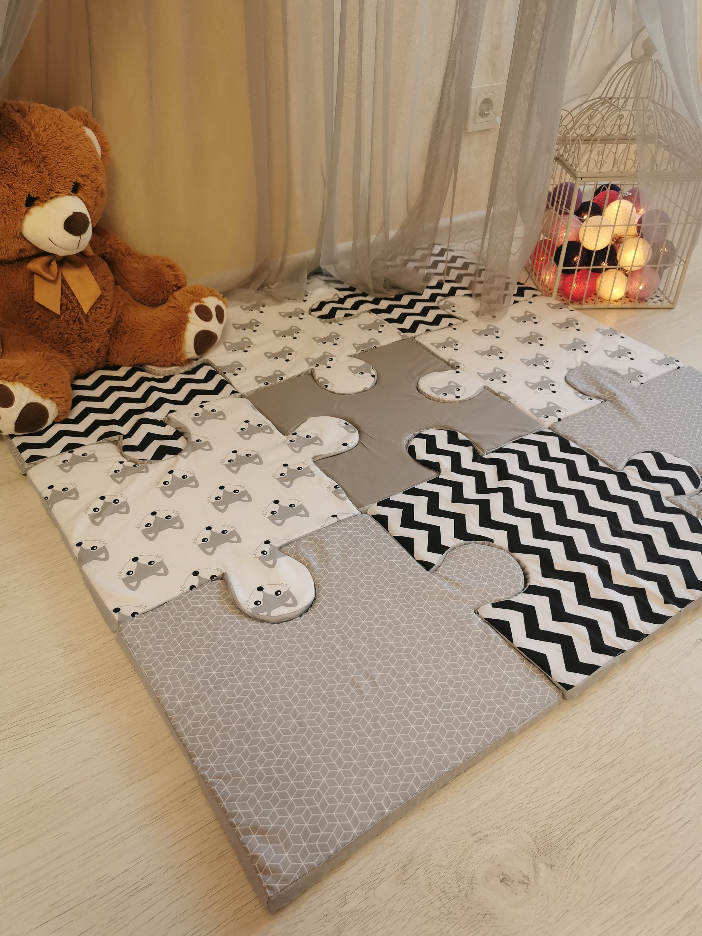 Foldable Baby Play Rug Puzzle Rug Scandinavian Design Rug for - Etsy