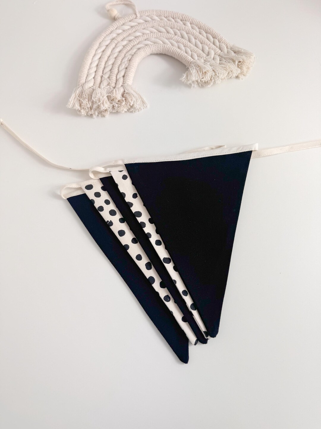 Bunting Black and White, Boho Banner Cotton Flags, Christmas Flags ...