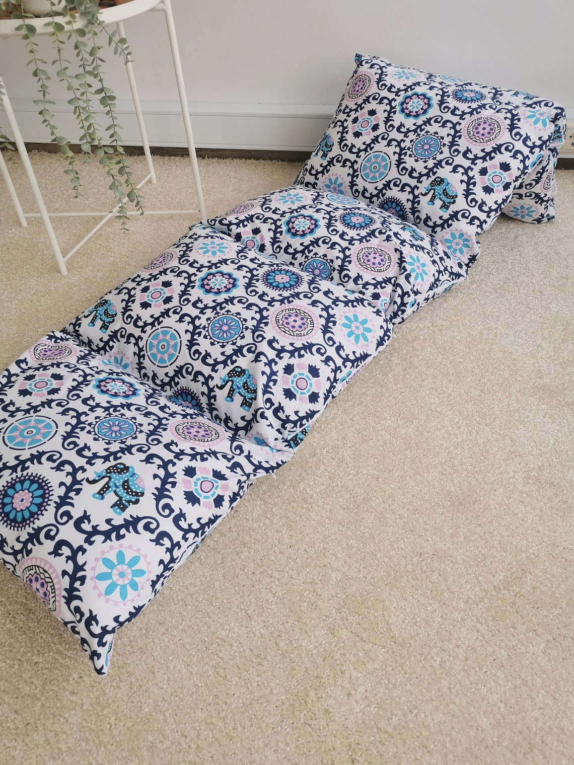Kids Cotton Floor Lounger – Fun Play Mat & Pillow Bed for Sleepovers - Etsy