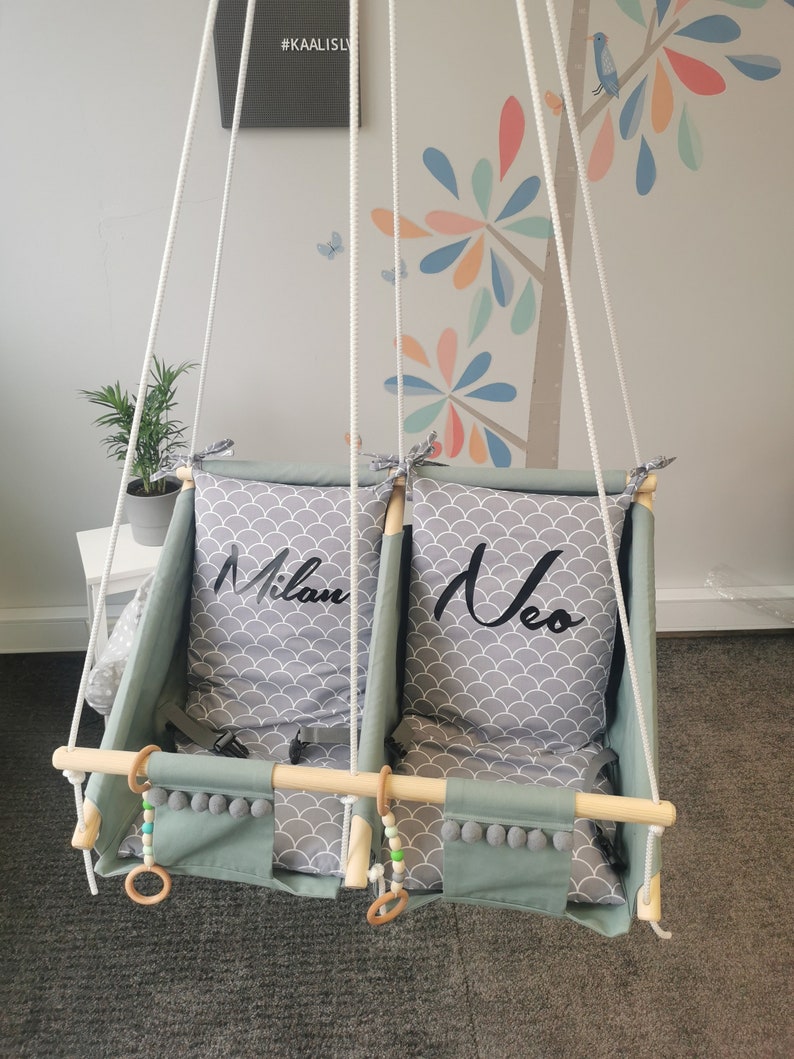 Twins Baby Hammock Swings Swing Set Wooden Outdoor Hammock | Etsy