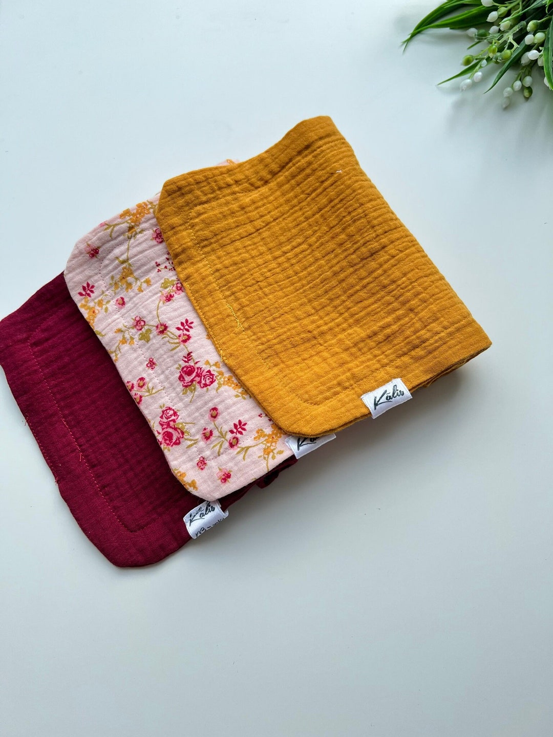 Set von 3 Baby Lappen Tuch Musselin Tücher Baby Burping Schultertücher ...