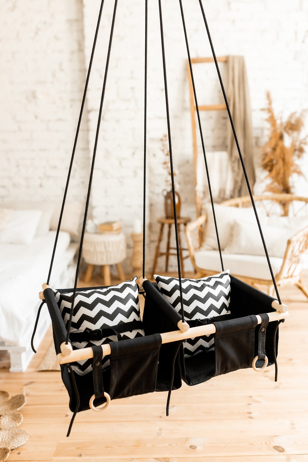 Twin Swing Toddler, Swing for Kids, High Back Swing, Indoor Outdoor ...