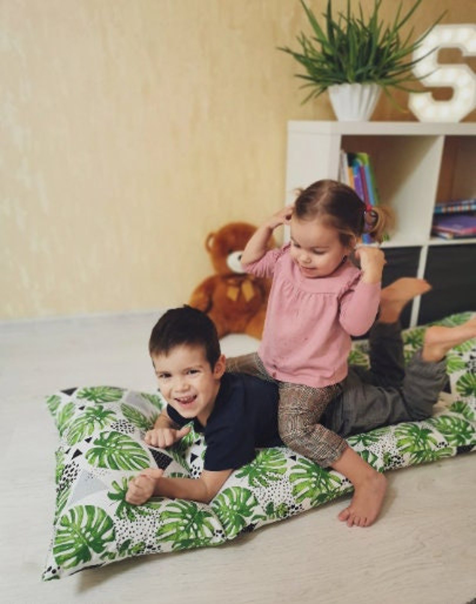 Kids Cotton Floor Lounger – Fun Play Mat & Pillow Bed for Sleepovers - Etsy