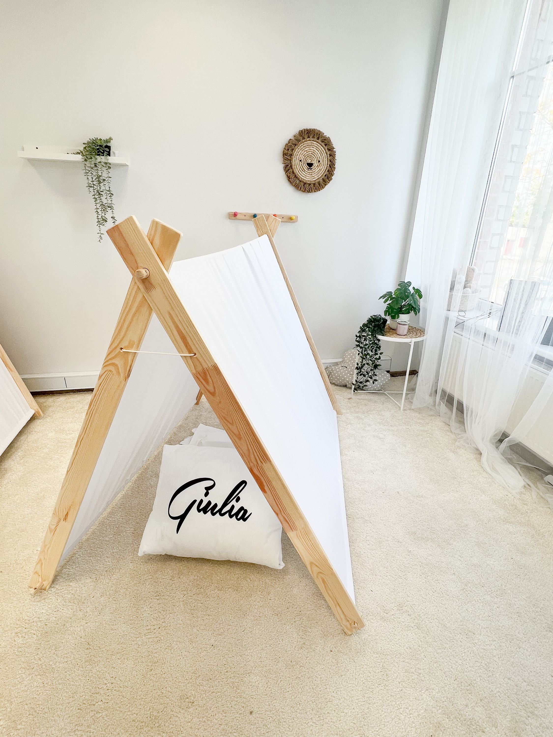 Slumber Party Tent, Teepee Tent for Kid, Sleepover, Wooden Teepee Den ...