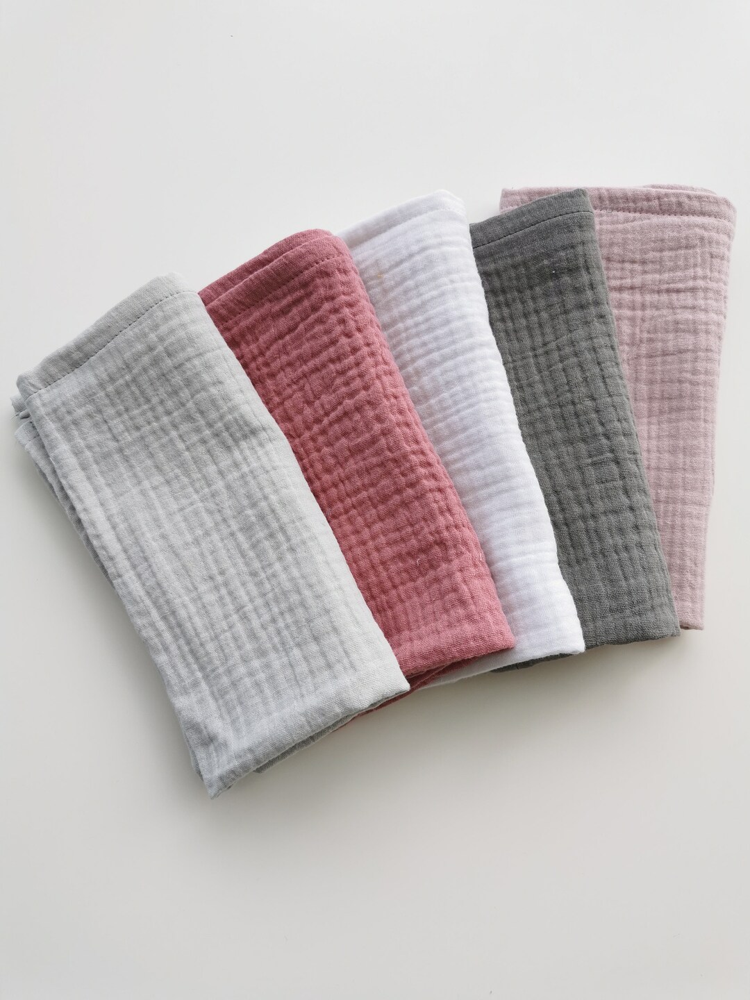 Baby Burp Cloths Baby Muslin Square Gray Solid Color Double Gauze ...
