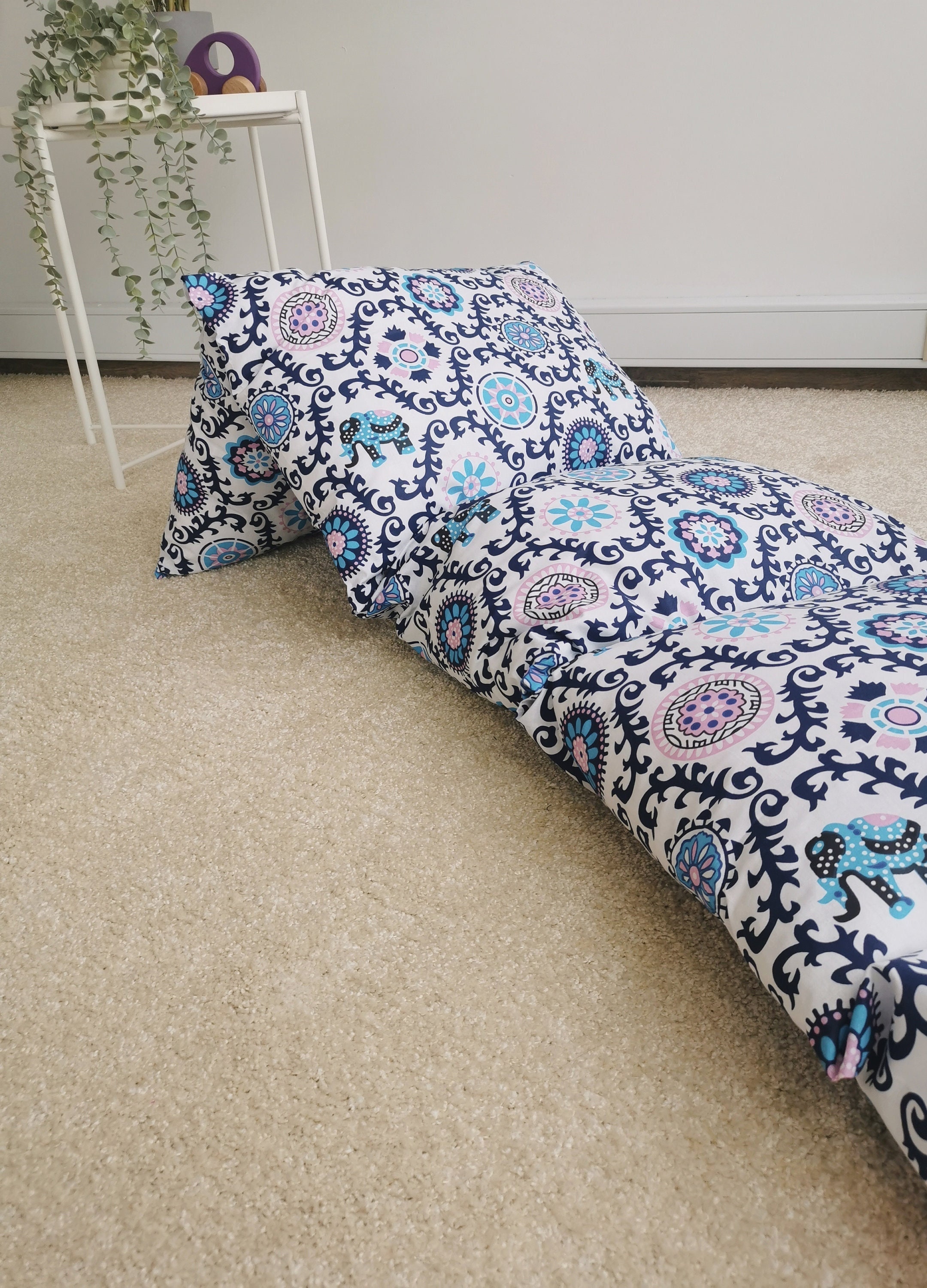 Kids Cotton Floor Lounger – Fun Play Mat & Pillow Bed for Sleepovers - Etsy