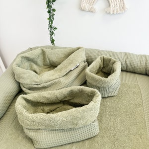Sage Green Changing Mat, Cotton Solid Print Changing Pad With Long ...