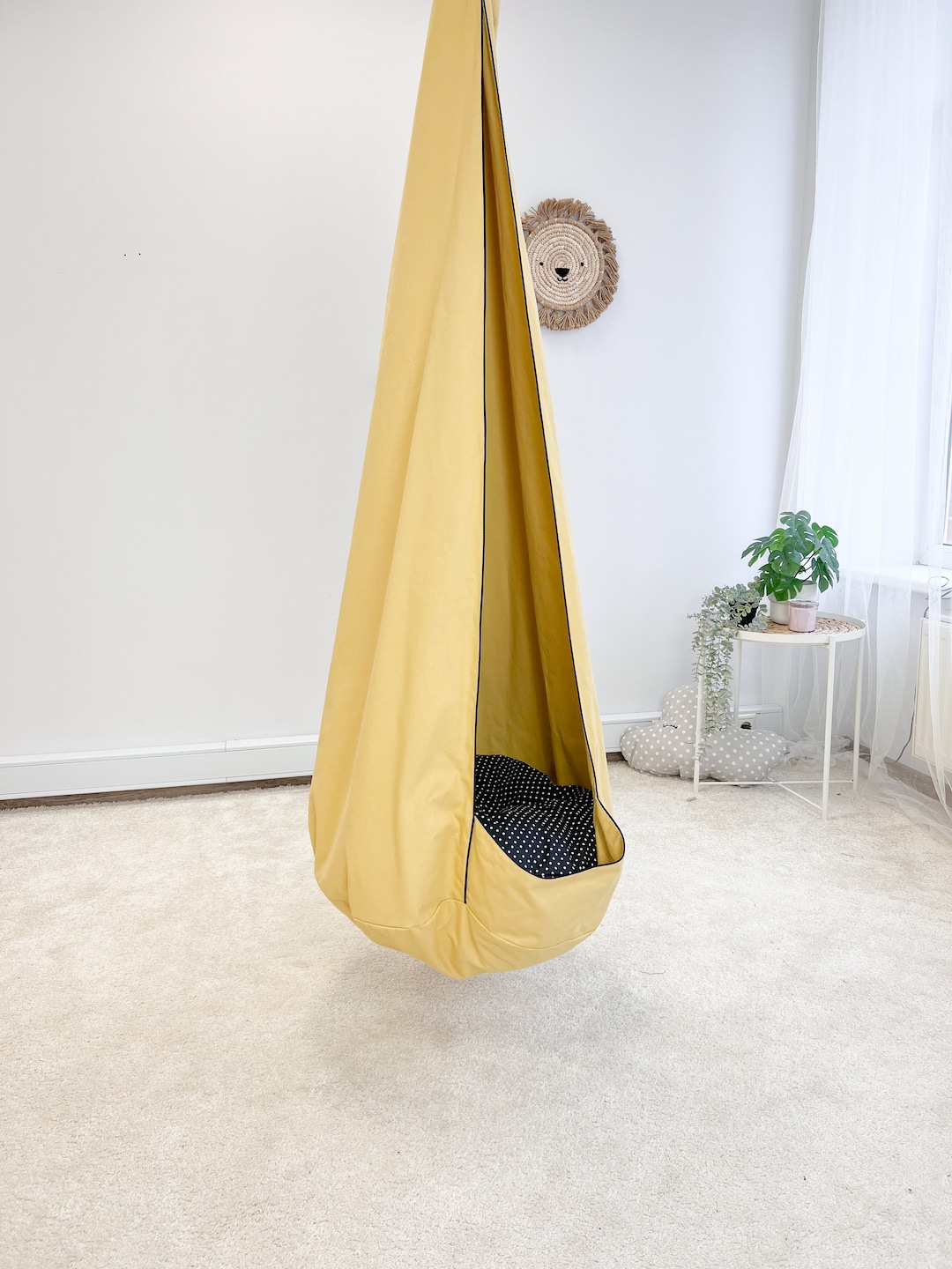 Yellow Cocoon Swing, Autism Sensory Hammock, Pod Swing Kids, Toddler ...