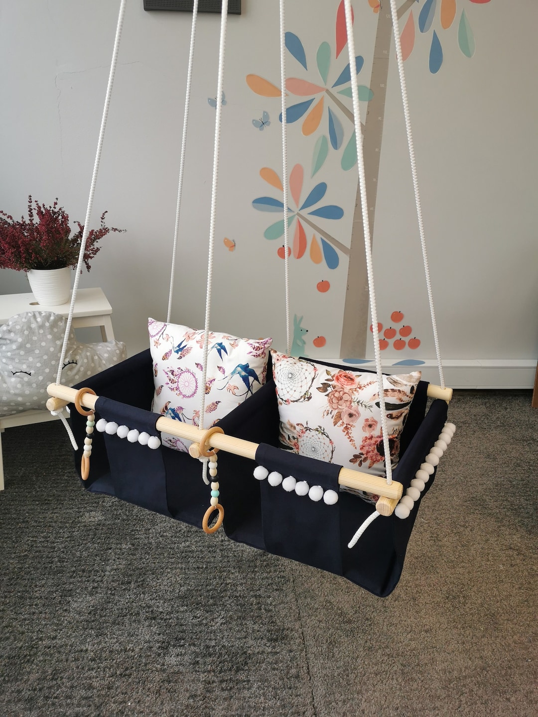 Gift for Twins, High Back Swing, Twins, Swings, Canva Indoor Porch ...