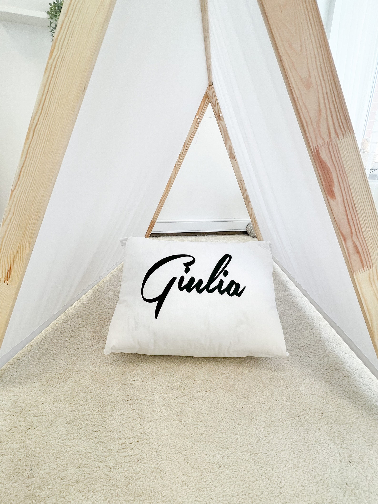 Slumber Party Tent, Teepee Tent for Kid, Sleepover, Wooden Teepee Den ...