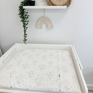 Beige Changing Mat in Fabric, Changing Pad With Accessory Baskets, Baby ...