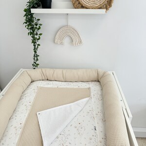Beige Changing Mat in Fabric, Changing Pad With Accessory Baskets, Baby ...