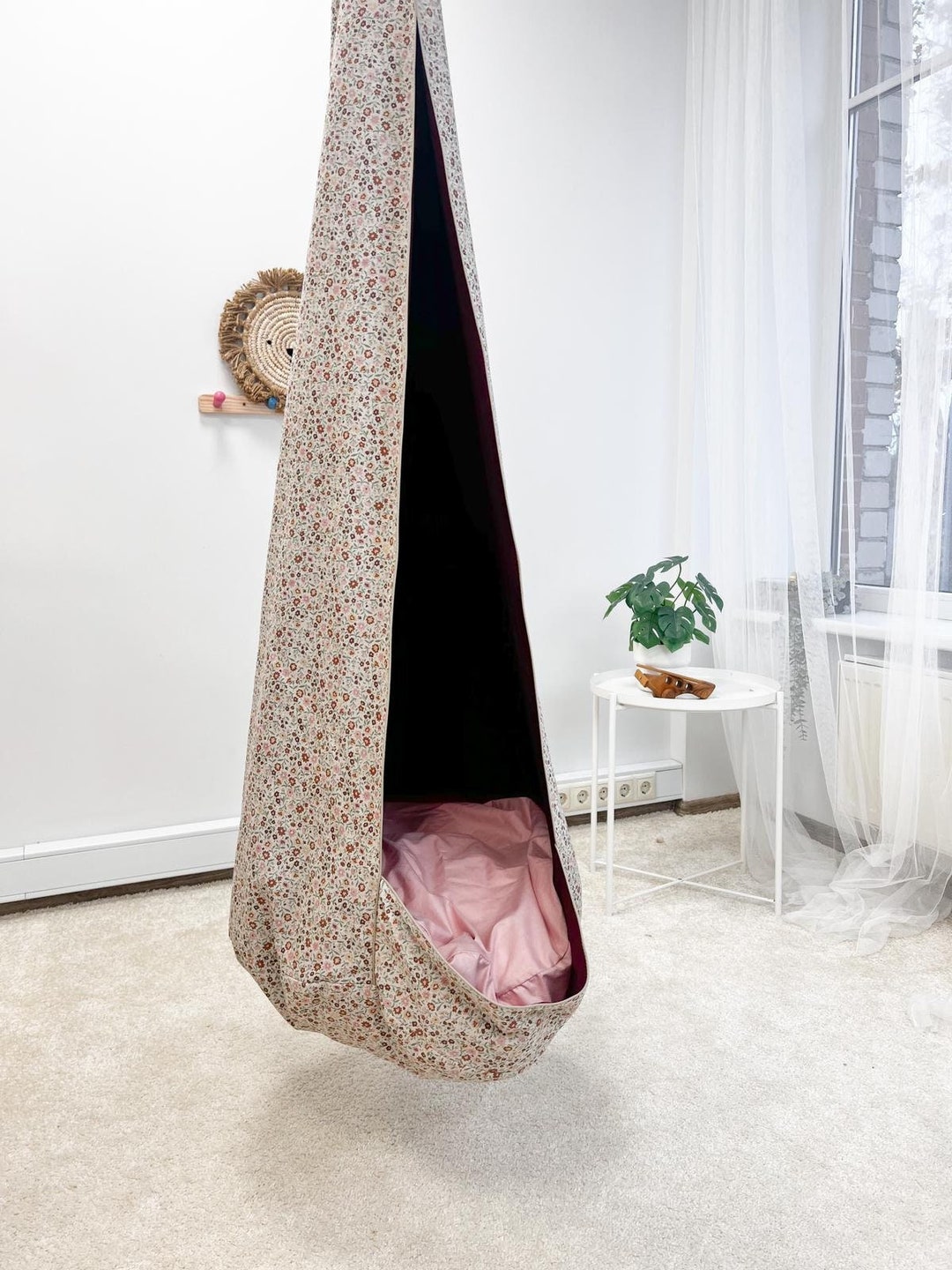 Cocoon Pod Swing for Toddlers, Kids, Teenagers, Floral Double Layer ...