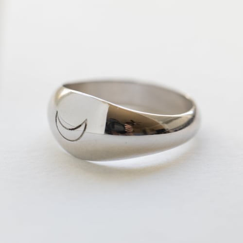 Engraved Moon Ring in 14K Gold Plated Brass Astrology - Etsy