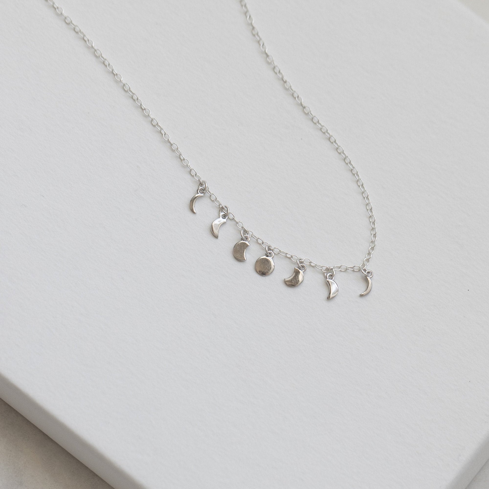 Moon Phases Necklace Moon Pendant Moon Necklace Crescent | Etsy