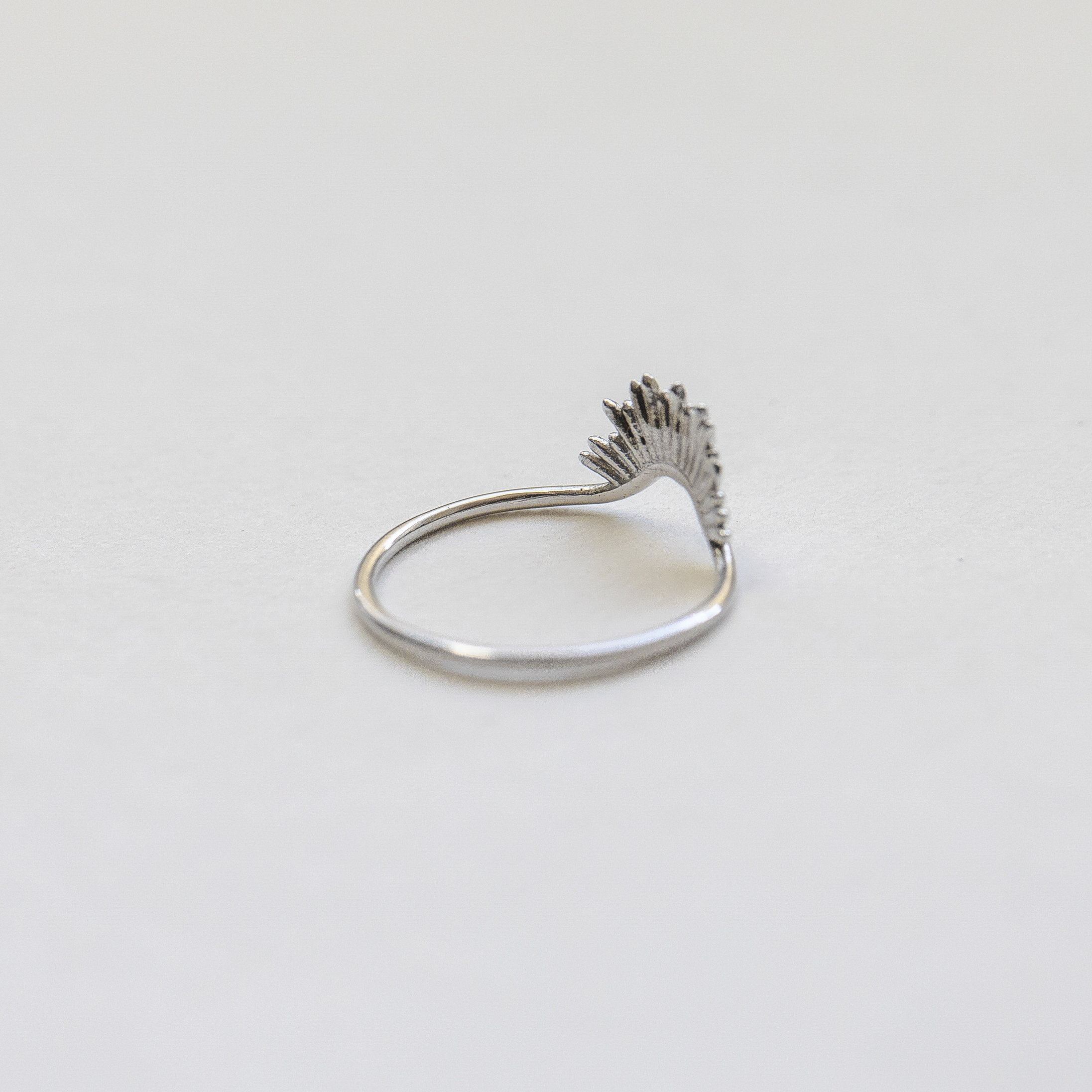 Rising Sun Ring in Rhodium Plated Sterling Silver Astrology - Etsy