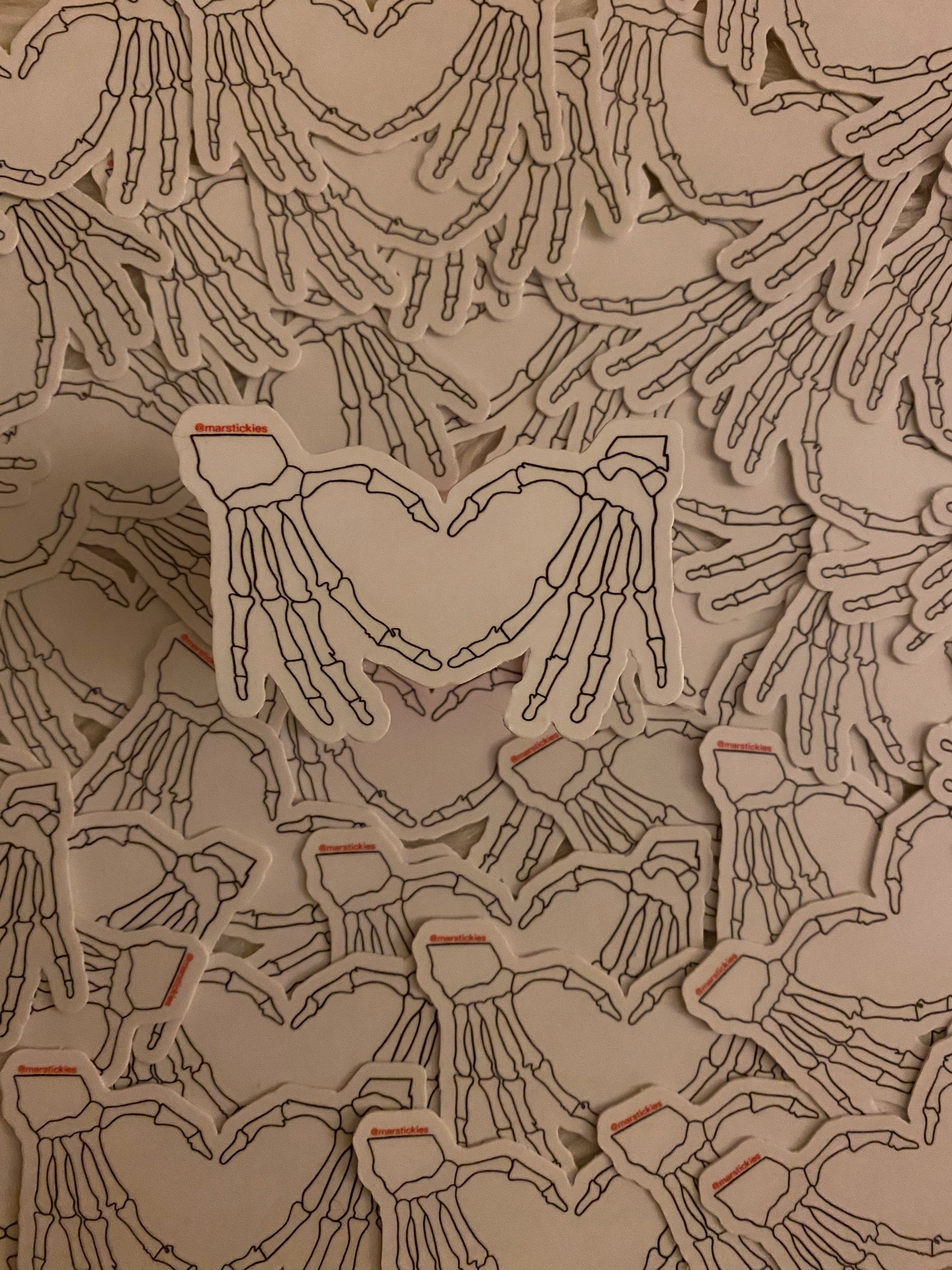 Skeleton Heart Sticker - Etsy
