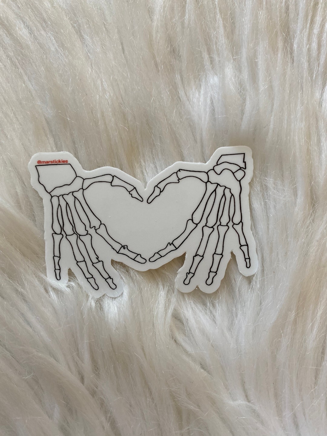 Skeleton Heart Sticker - Etsy