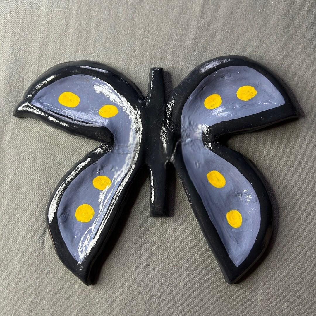 Butterfly Clay Decor, Purple Butterfly Decor, Clay Decor - Etsy