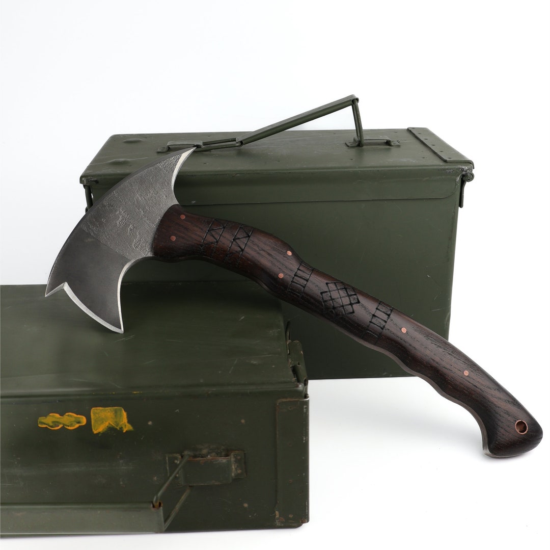 Tactical Throwing Tomahawk Battle-ready Axe High Carbon Steel Hatchet With Ashwood Handle ...