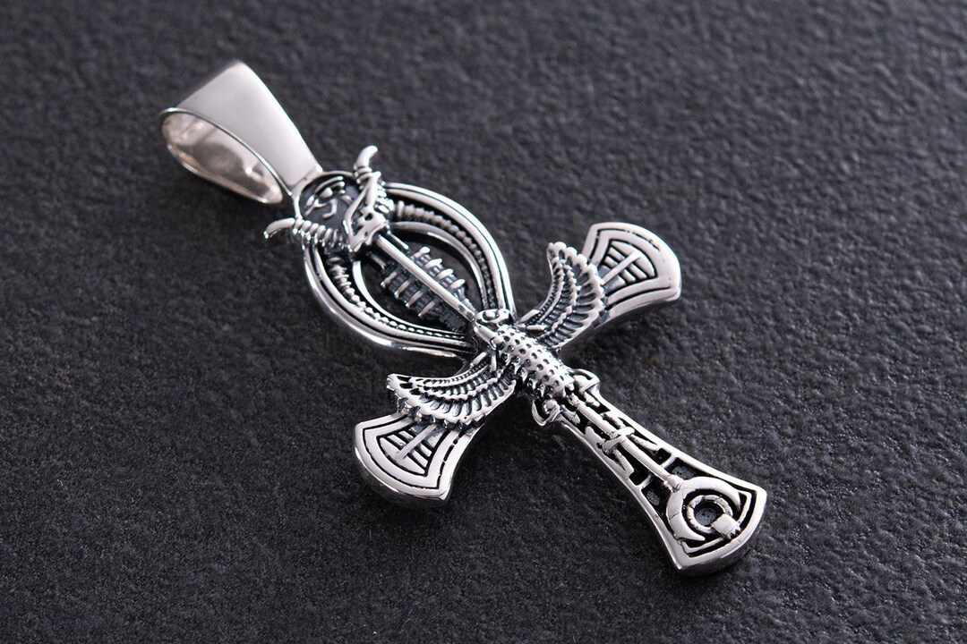 Egyptian Cross Necklace Silver Egyptian Cross Pendant - Etsy