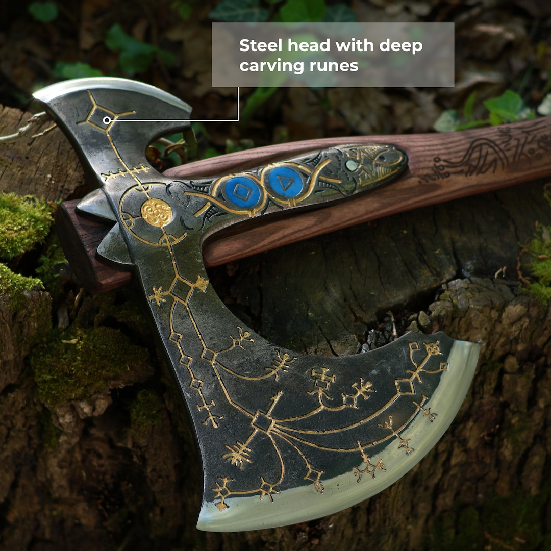 Leviathan Axe GOW , Inspired by Kratos High Carbon Steel Blade, 36 Ash ...