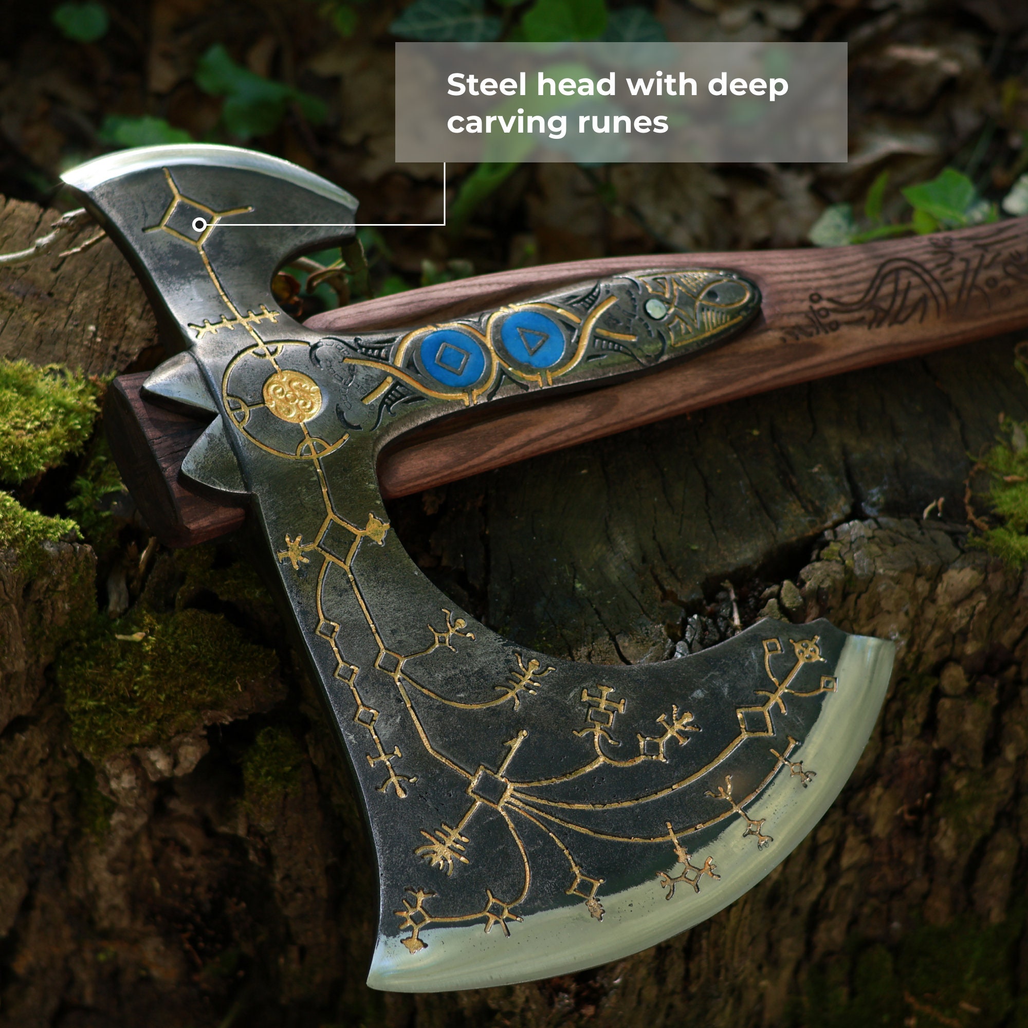 Leviathan Axe GOW , Inspired by Kratos High Carbon Steel Blade, 36 Ash ...