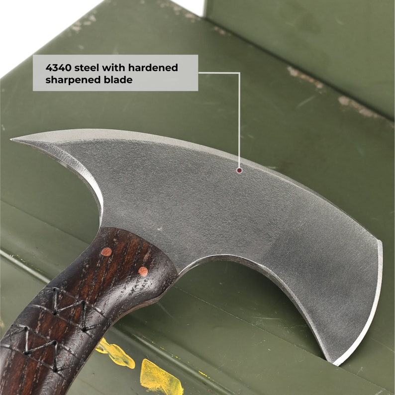 Tactical Tomahawk Ax With Kydex or Leather Sheath 13.8 Throwing Hatchet ...