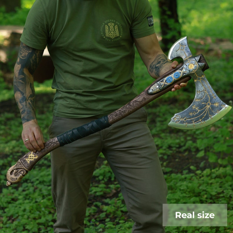 Leviathan Axe GOW , Inspired by Kratos High Carbon Steel Blade, 36 Ash ...