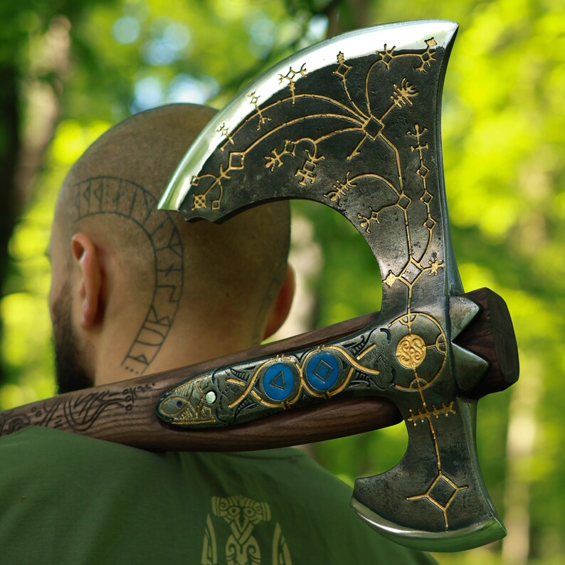 Leviathan Axe GOW , Inspired by Kratos High Carbon Steel Blade, 36 Ash ...