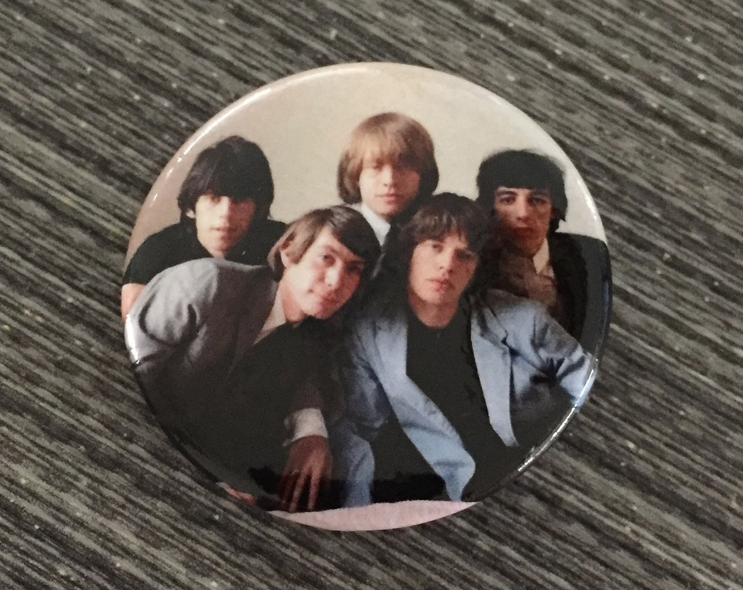 ROLLING STONES Pin Button 1.50" 60's Stones Brian Charlie