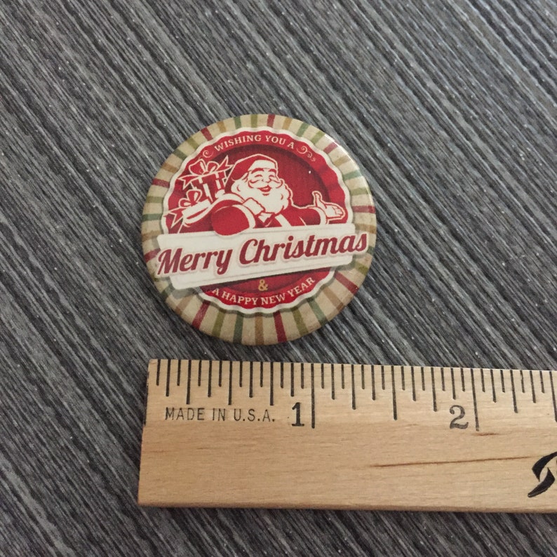 MERRY CHRISTMAS 1.50" Santa Claus Pin Badge Button Cool Retro - Etsy