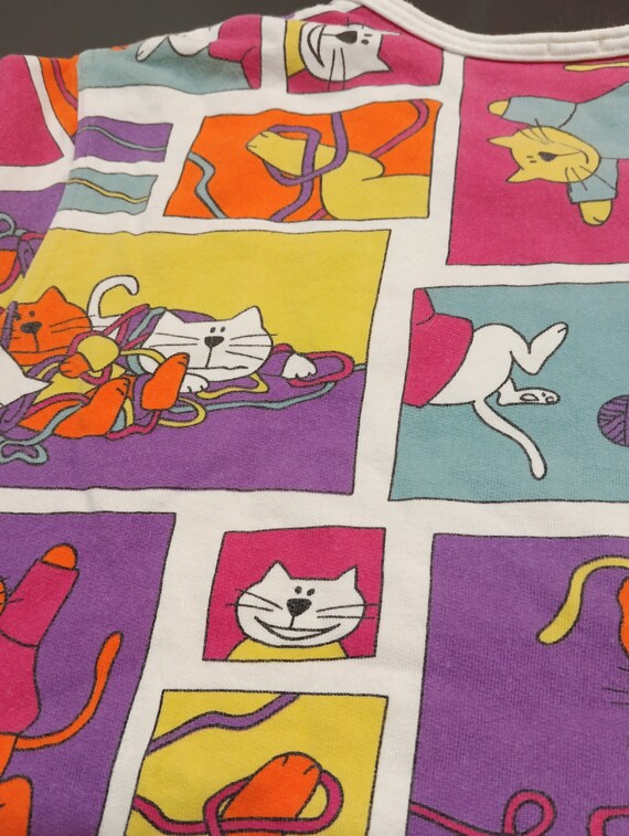 Rare Cats Pattern 90s Jumper, Animal Print 90s Oldsch… - Gem