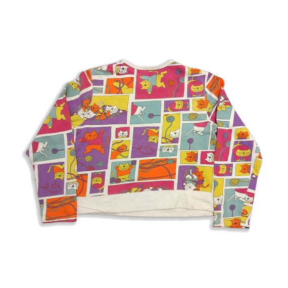 Rare Cats Pattern 90s Jumper, Animal Print 90s Oldsch… - Gem
