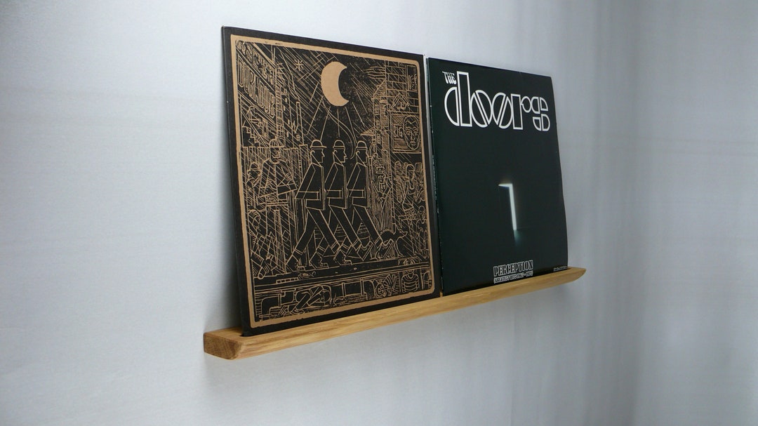Vinyl Wall Mount Double Record Strip Shelf Wooden Strip Vinyl Shelf ...