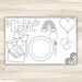 Valentines Placemat Coloring Page Printable Activity Page for Kids ...