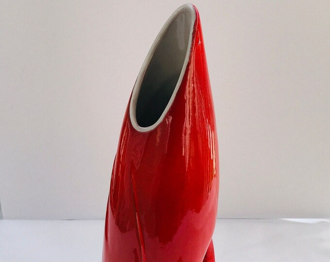 Vintage Frankoma V-6 Grace Lee Frank 838 Vase Celadon Pale Teal Gloss ...