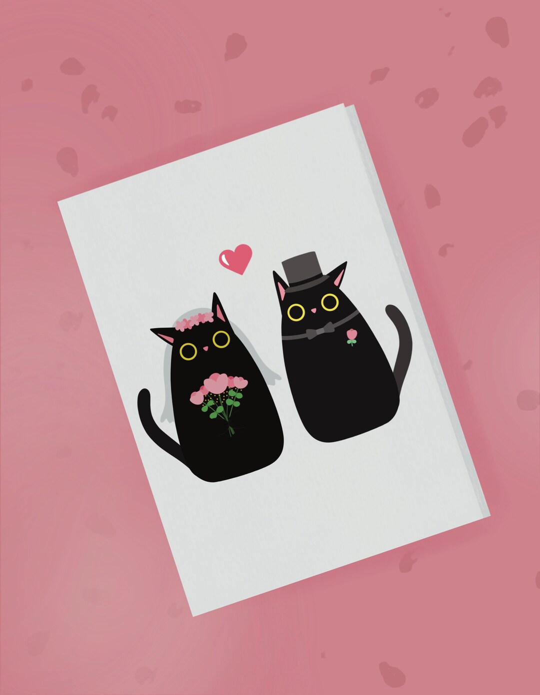 Black Cat Wedding Card Black Cat Bride and Groom Card Card From the Cat ...