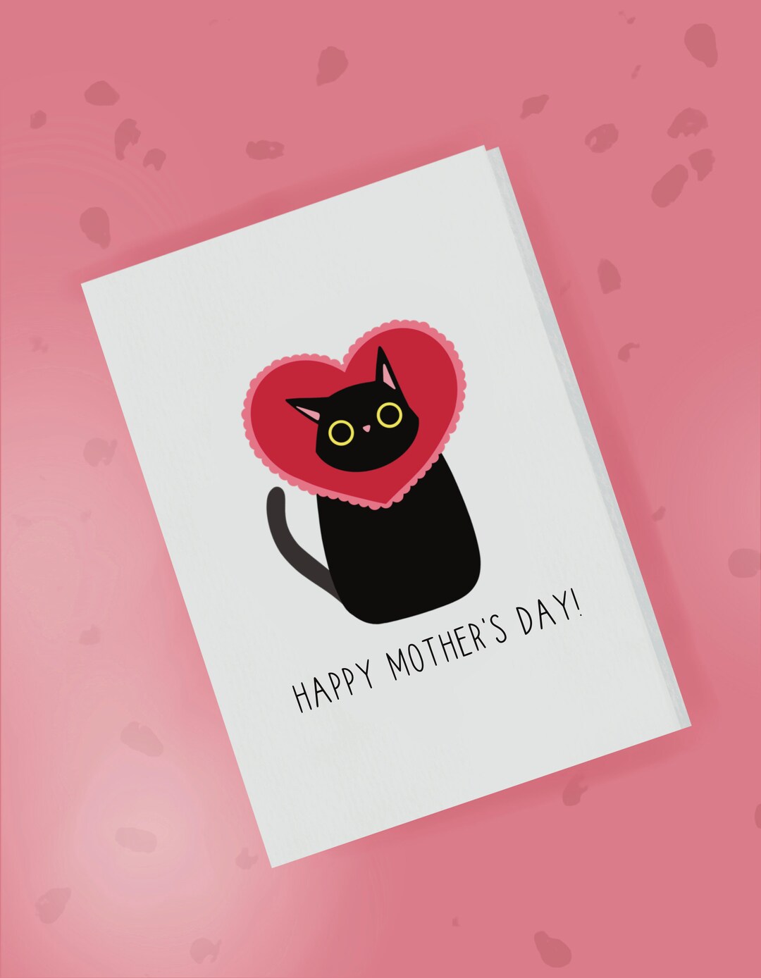 Black Cat Mother's Day Card Card From the Cat Mum Black Cat Card Nan ...