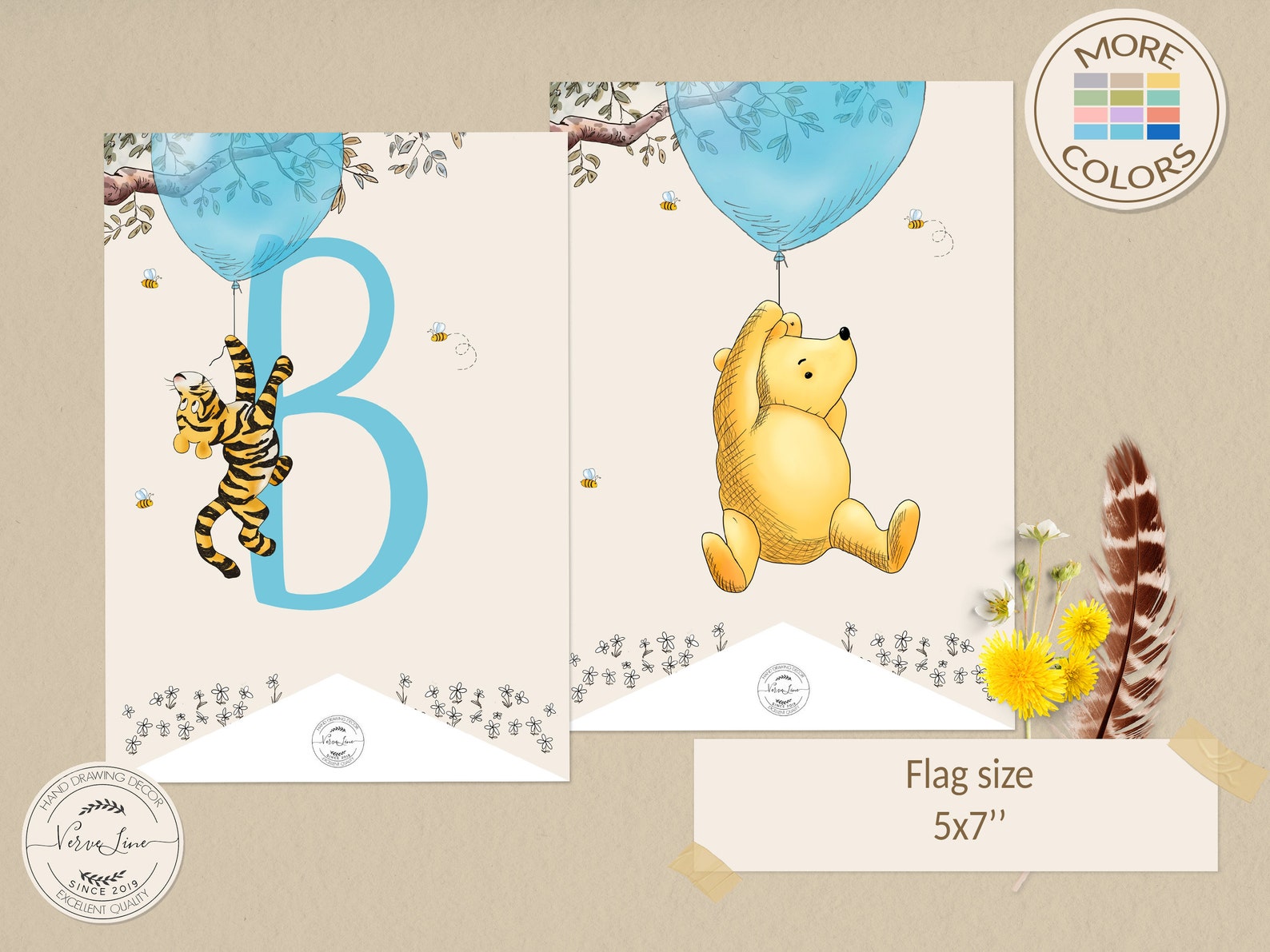 Editable Banner "oh Baby" Classic Winnie the Pooh Baby Shower Boy Girl ...