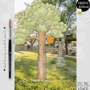 Cutout Winnie the Pooh Tree With a Hive Classic Decor for a Baby Shower ...