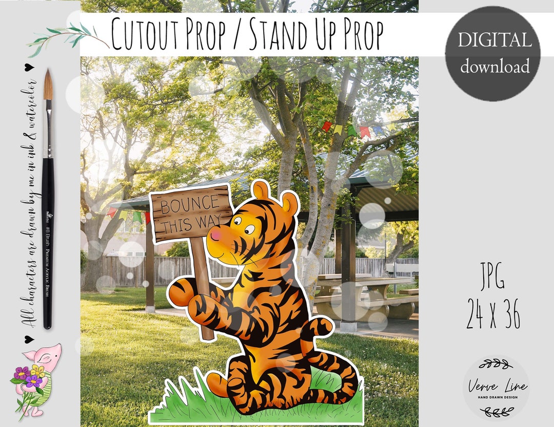 Cutout Tigger Decor Winnie the Pooh, Tiger Character Cutout Prop ...