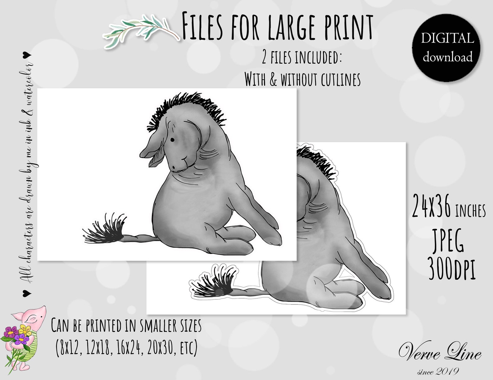 Cutout Decor Eeyore Figure#2 Classic Baby Shower, Birthday Party Decor ...