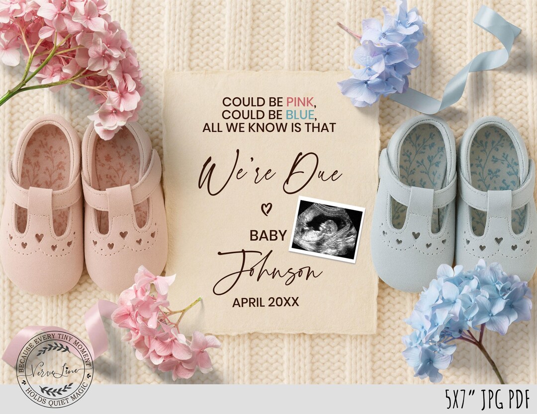 Gender Reveal Pregnancy Announcement for Social Media Post | Could Be ...