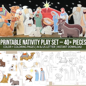 Printable Nativity Play Set | Cut & Color Christmas Craft for Kids ...